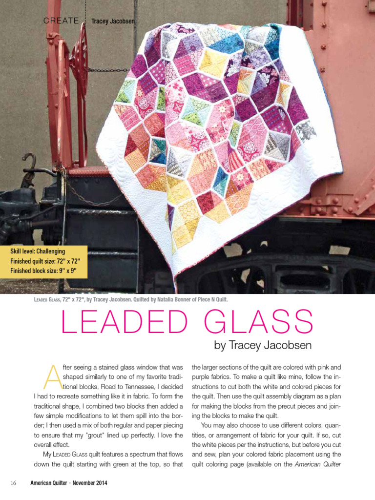 Leaded Glass Quilt Pattern Guide | PDF | Quilting | Quilt