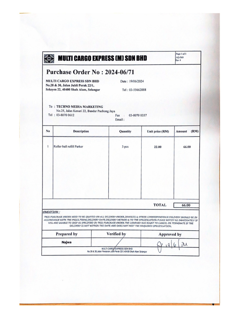Multi Cargo Express SDN BHD | PDF