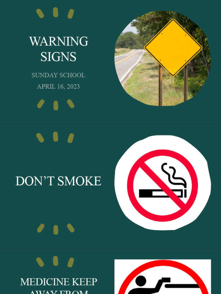 Warning Signs-Sunday School April 16 | PDF | Religion & Spirituality