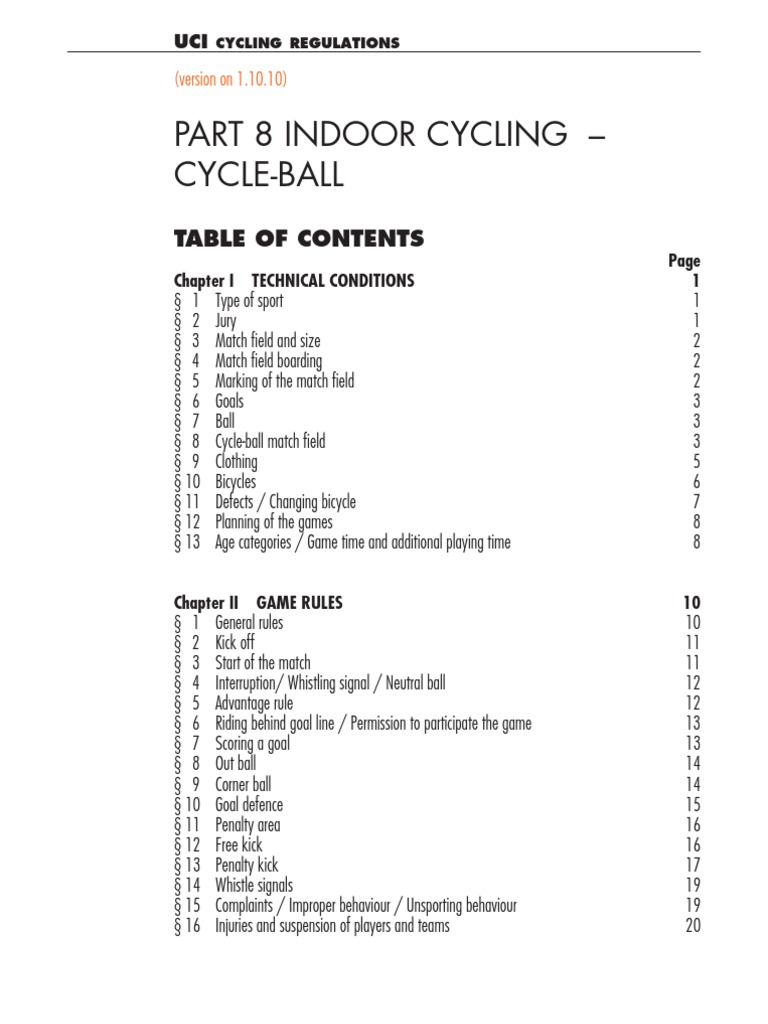 Part 8 Indoor Cycling - Cycle-Ball | PDF | Team Sports | Leisure