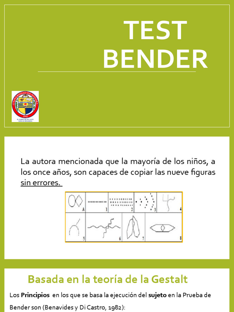 Test de Bender FZMR | Descargar gratis PDF | Psicosis | Percepción