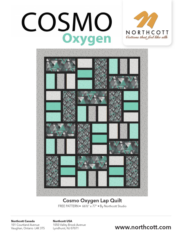 COSMO OXYGEN, Northcott | PDF | Seam (Sewing) | Quilt
