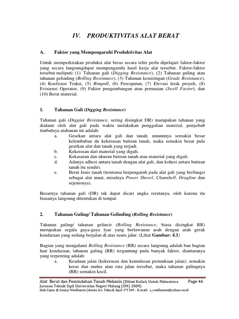 Alat Berat Dan Pemindahan Tanah Mekanis | PDF