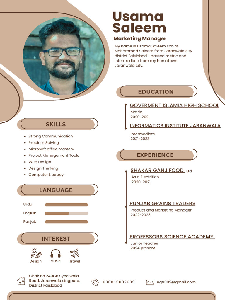 White Cream and Beige Geometric Minimalist Graphic Designer Resume | PDF