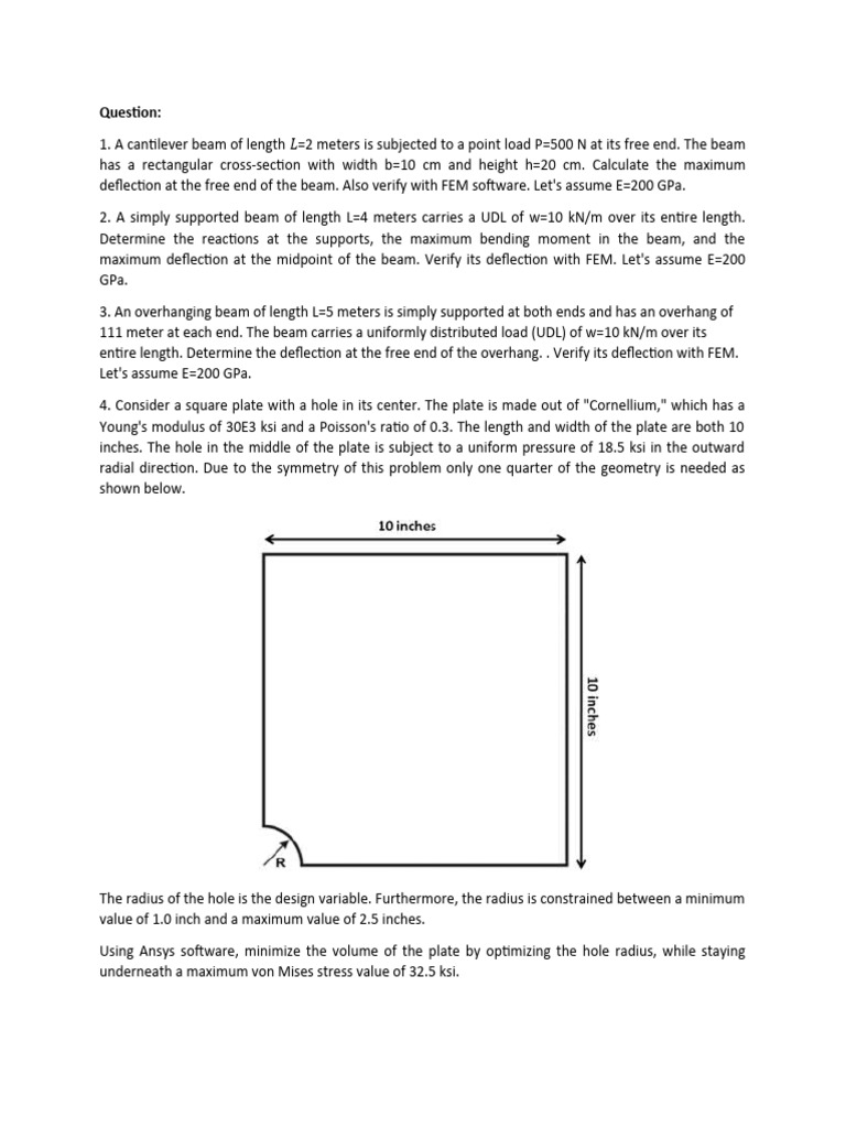 Question For SOLVE in Ansys | PDF | Teaching Methods & Materials | Art
