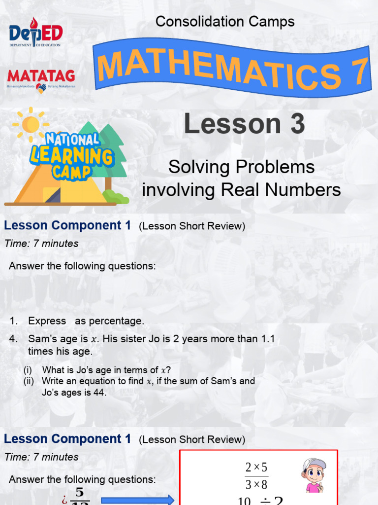 NLC Math 7-EC-Lesson 3 | PDF | Percentage | Numbers