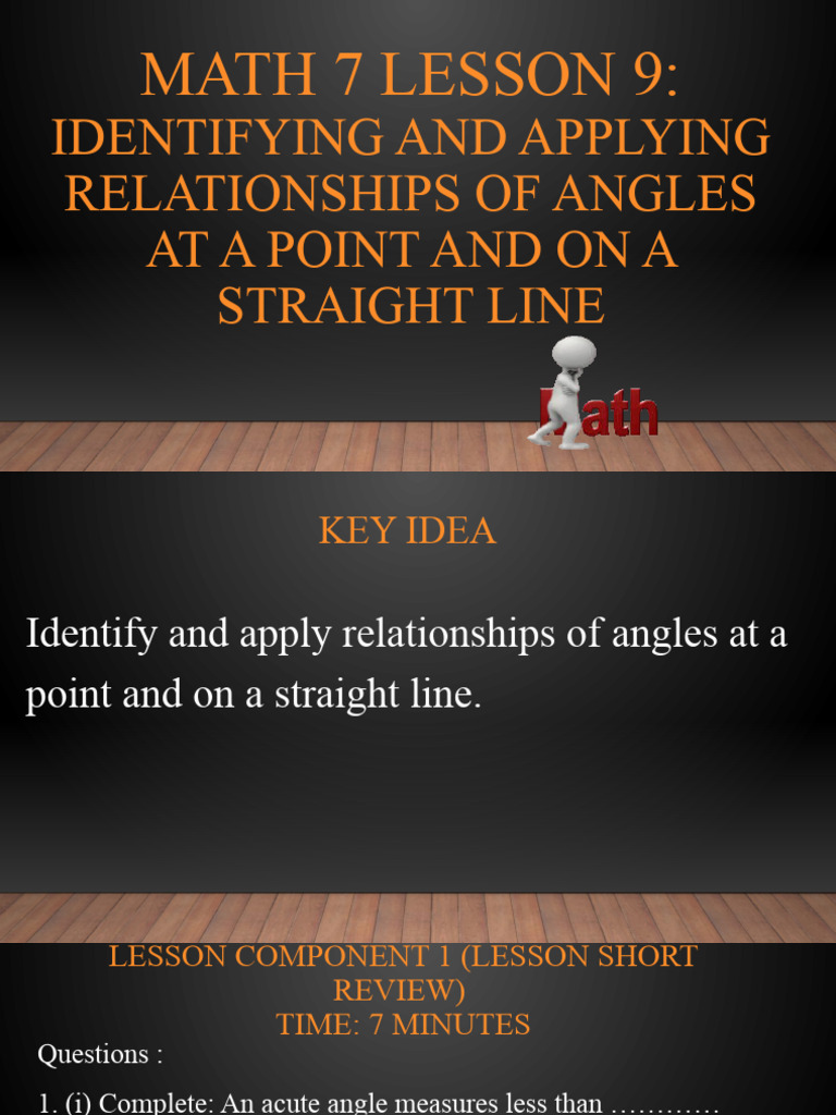 NLC Math 7 EC Lesson 9 | PDF | Angle | Line (Geometry)