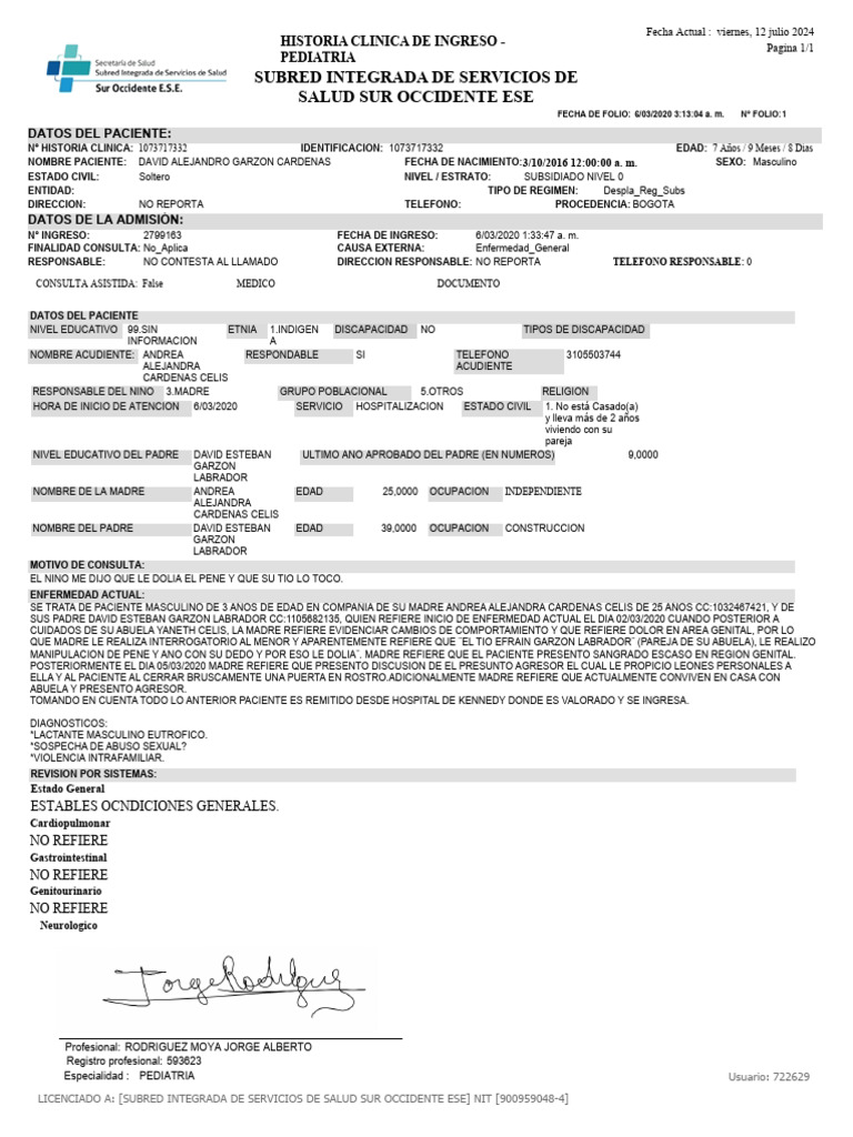 Codigo Blanco Marzo 2020 | PDF | Hospital | Historial médico