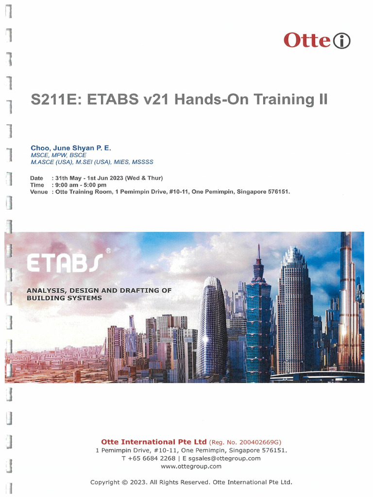 S211E - ETABS v21 Hand-On Training II | PDF