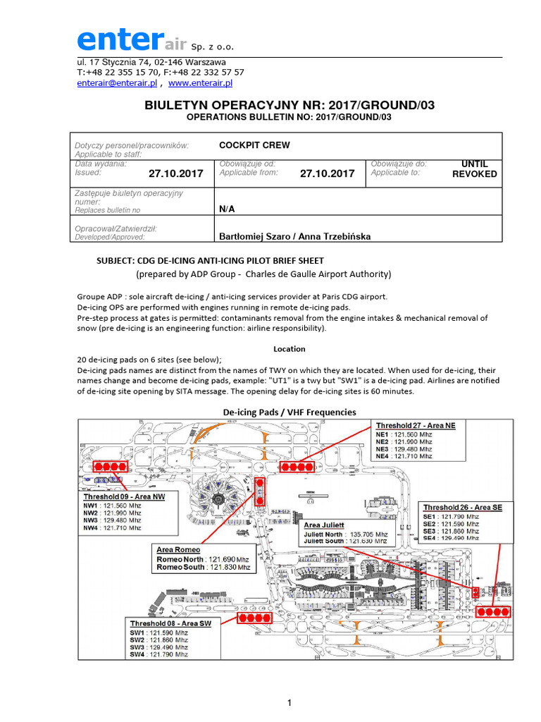 DE ICE CHECKLIST CDG | Download Free PDF | Air Traffic Control ...