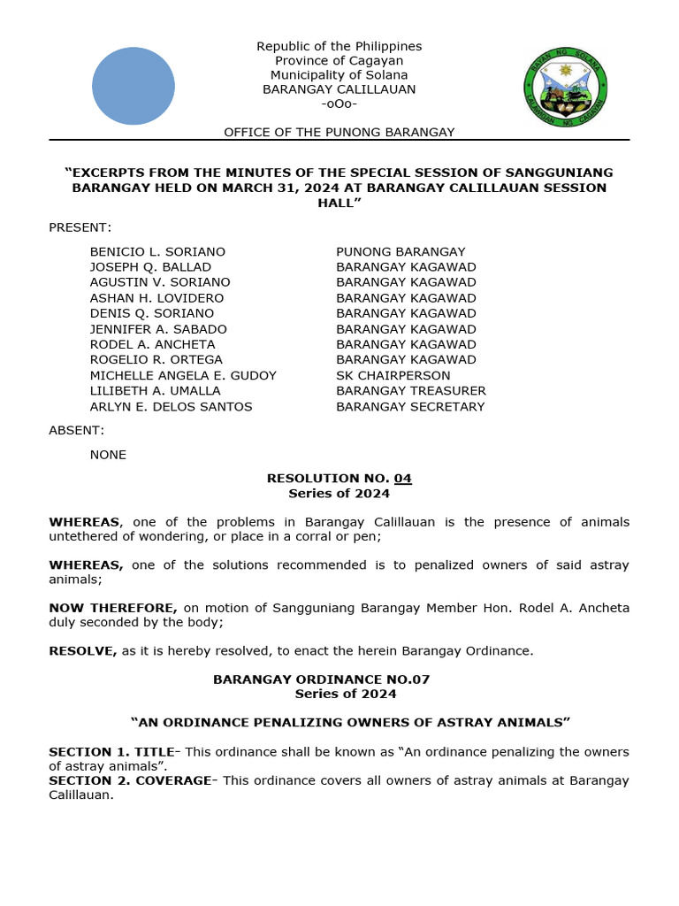 Ordinance Astray Animals-6 | PDF | Justice | Crime & Violence