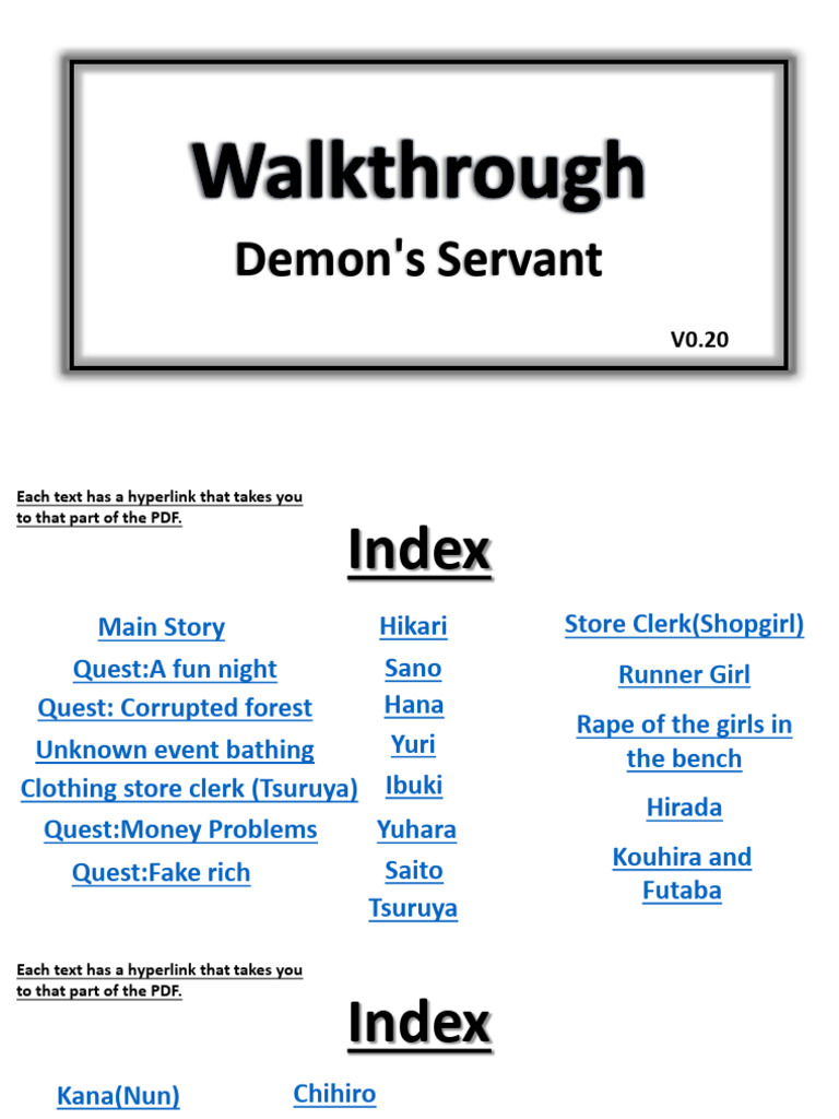 Demons Servant Walkthrough0.20v | PDF