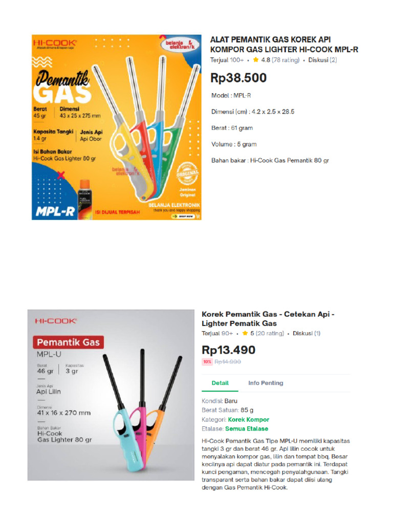 Spec Pemantik Api | PDF