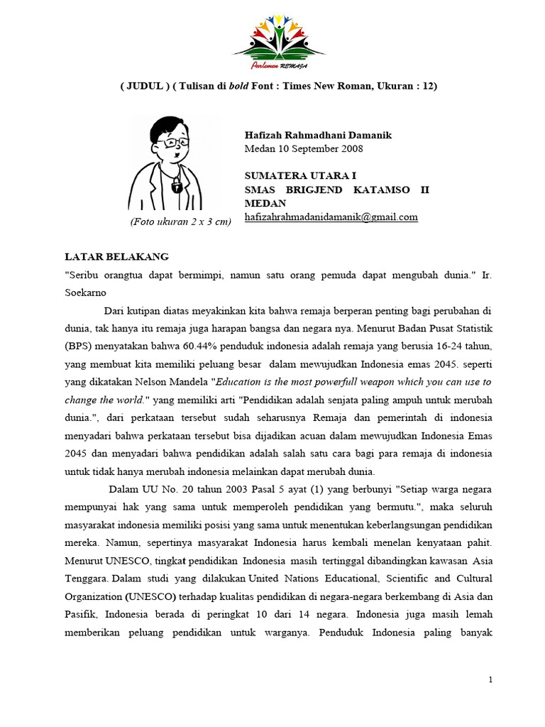 Template Esai Parlemen Remaja 2024 | PDF
