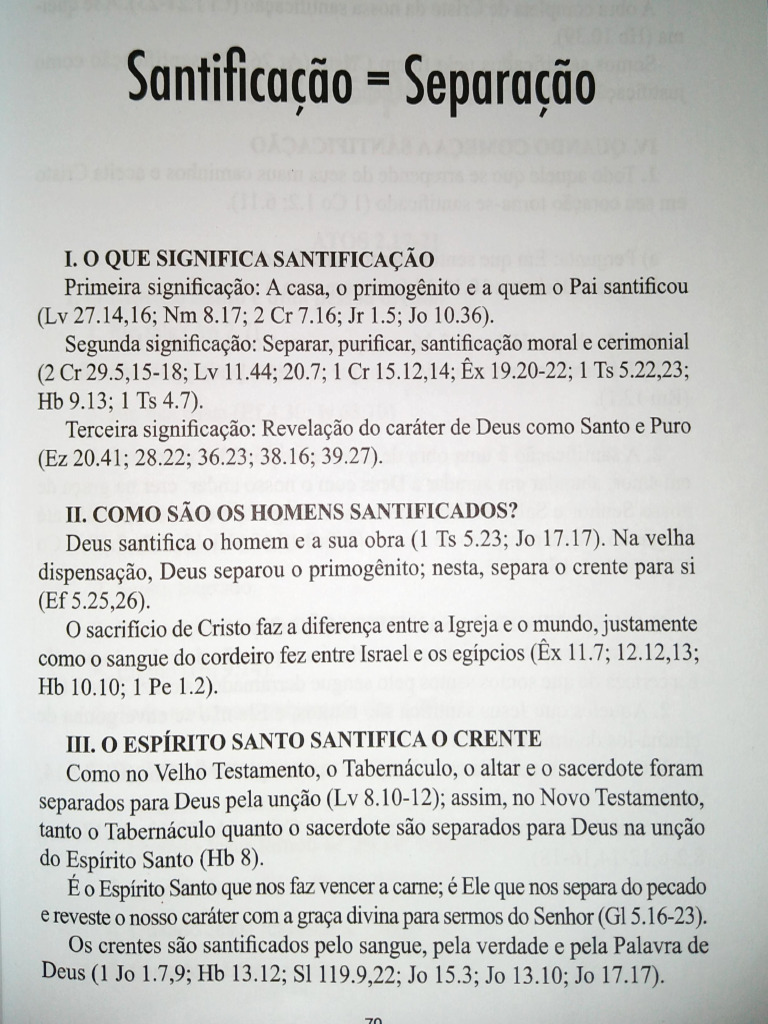 Estudo Bíblico Nels Nelson Santificação | PDF