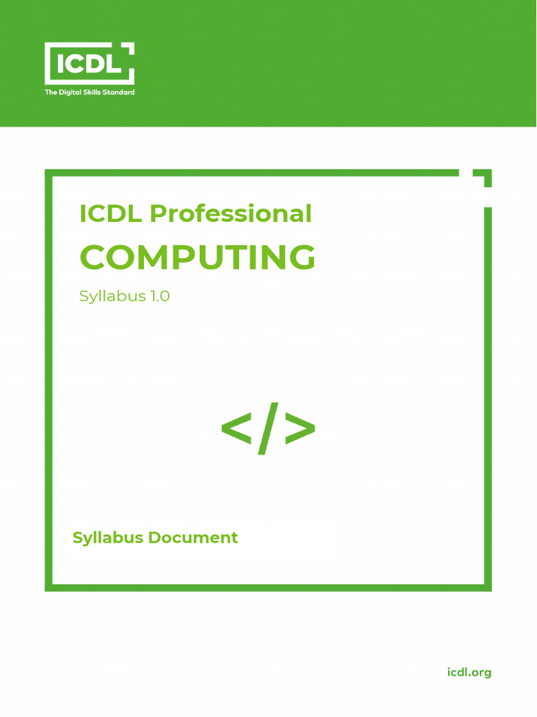 ICDL Computing - Syllabus 1.0 | PDF | Computer Program | Programming