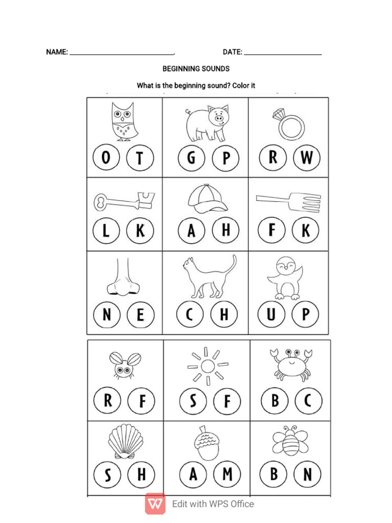 Beginning sounds | PDF
