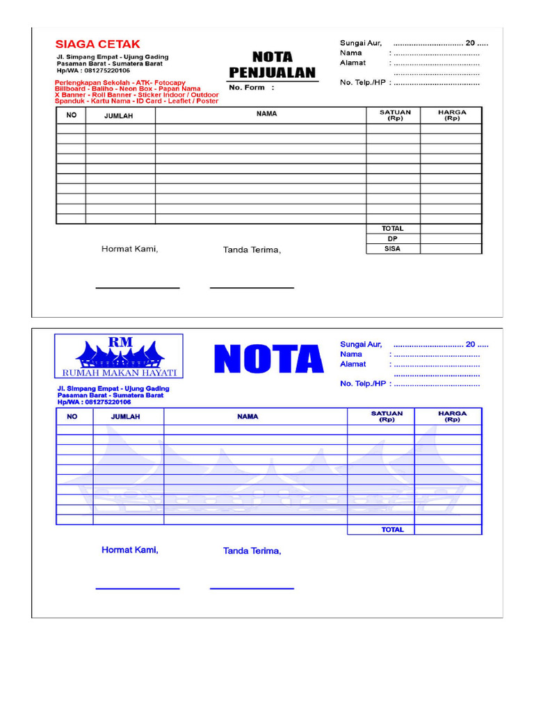 CONTOH Nota | PDF