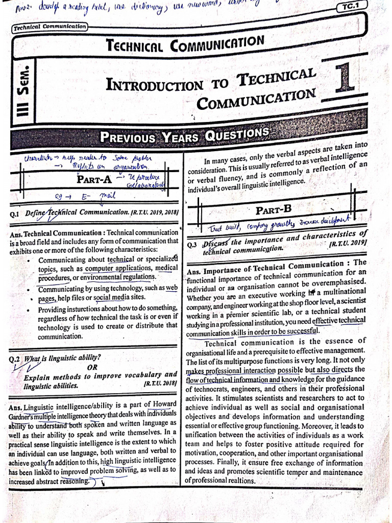 Technical Communication 3-Sem | PDF