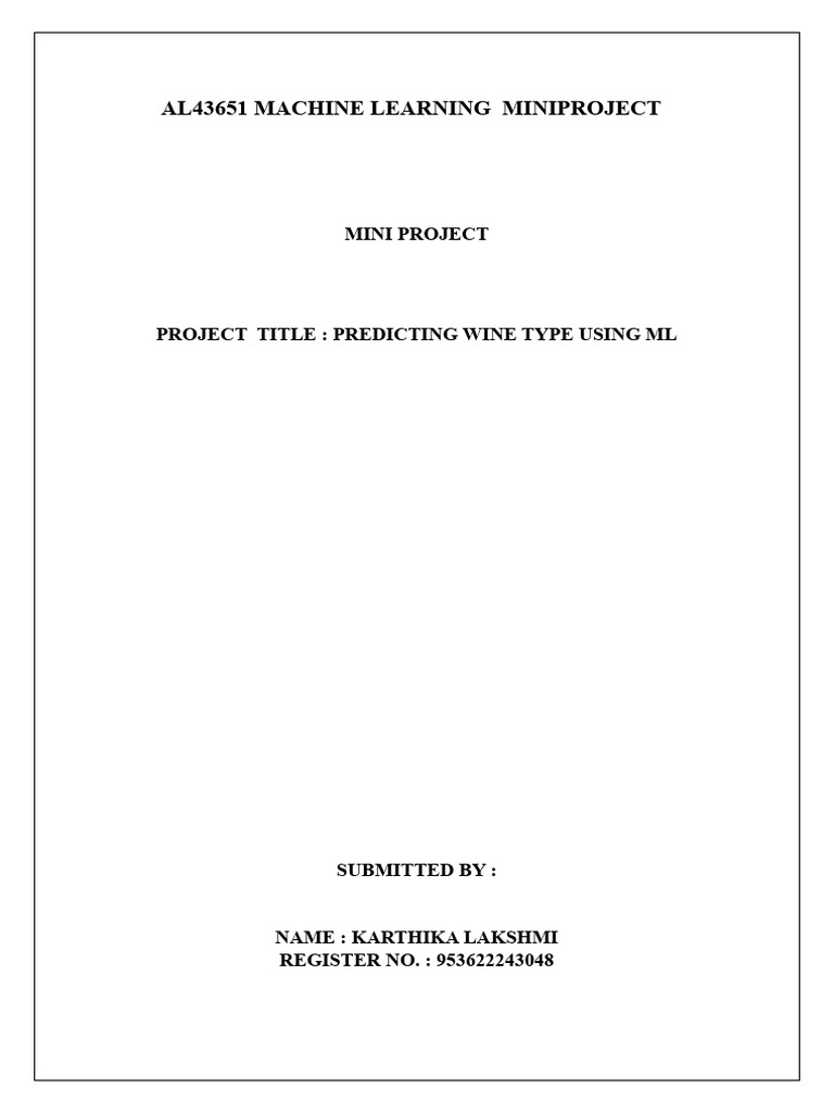 Machine Learning Miniproject | PDF | Machine Learning | Statistical Classification