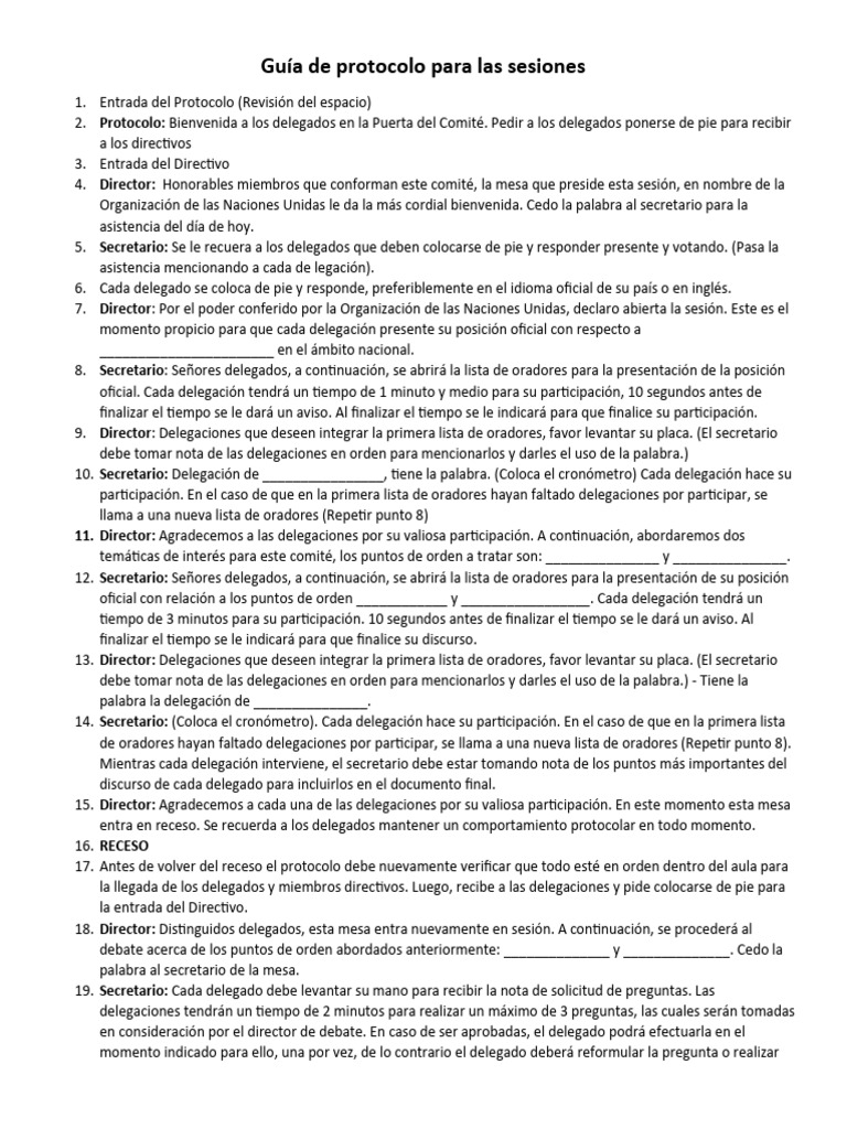 Guía de protocolo | PDF