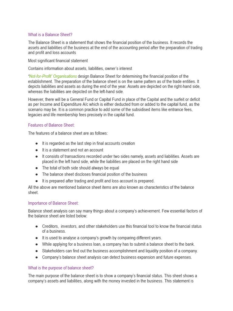 Understanding Balance Sheets Explained | PDF | Balance Sheet | Stocks