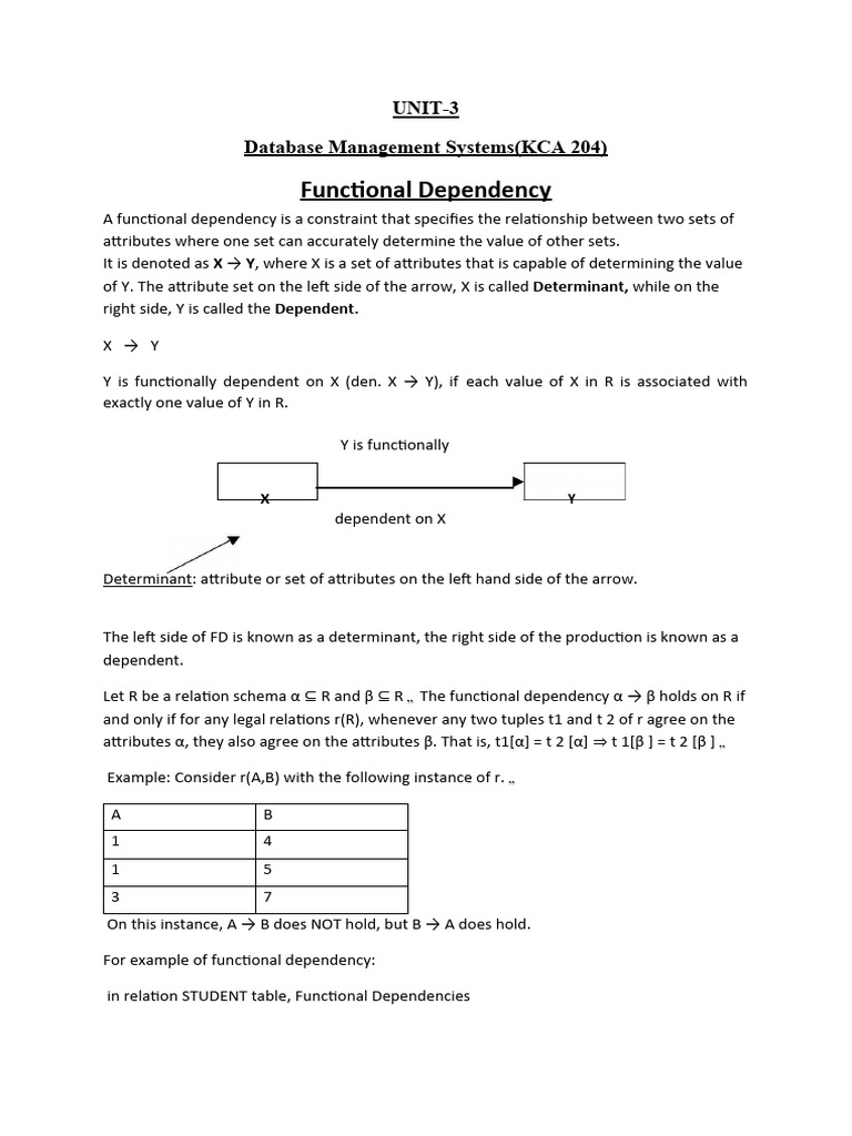 UNIT-3 DBMS Normalization and FD | PDF | Databases | Data Management Software