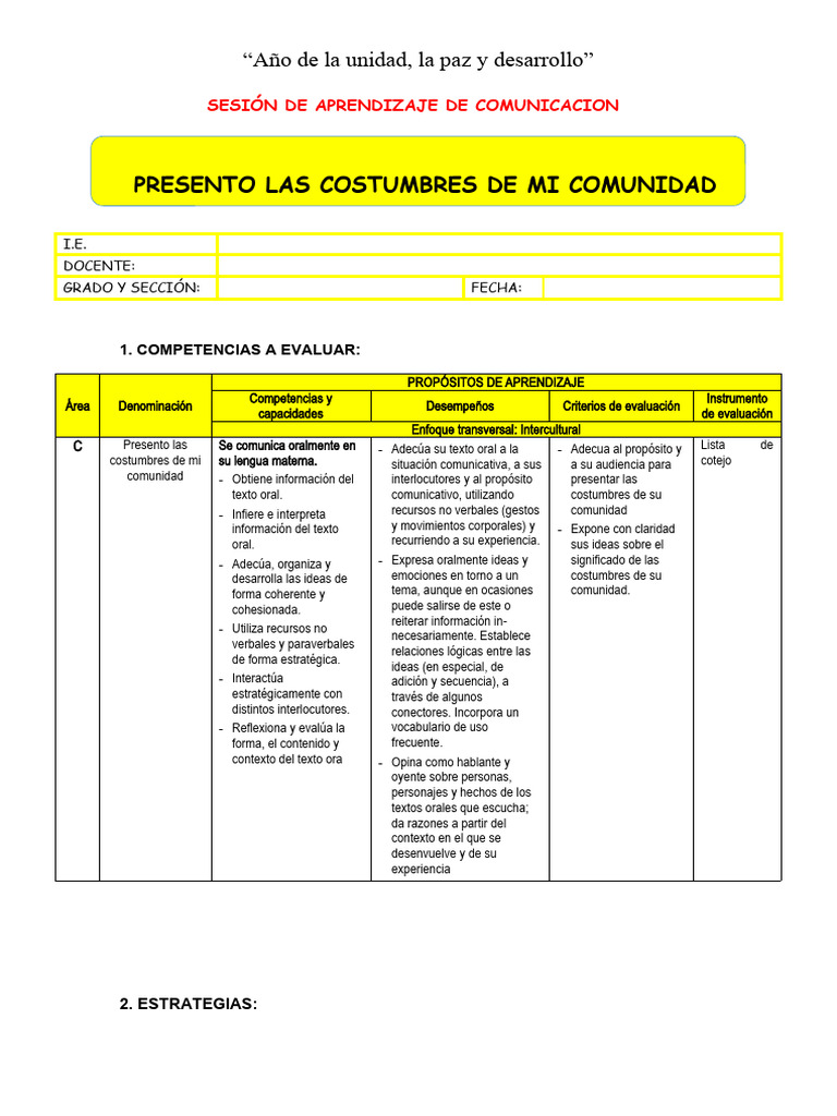 Sesión de Aprendizaje de Comunicacion.25.08.23 | PDF | Evaluación ... Sesión de Aprendizaje de Comunicacion.25.08.23 | PDF | Evaluación ...