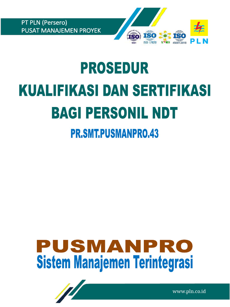 CONTOH Prosedur Kualifikasi N Sertifikasi NDT | PDF | Teknologi & Rekayasa