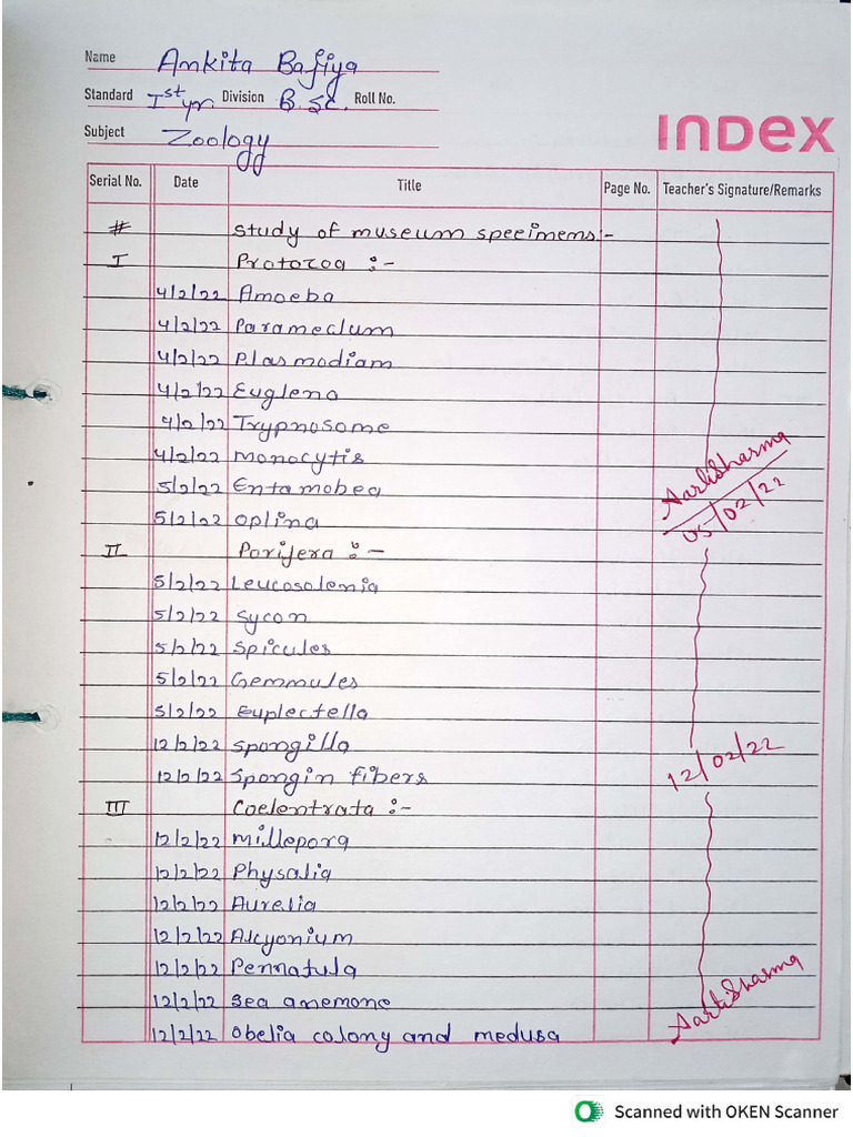 Zoology 1st Year File 2022-2023 12.32 | PDF
