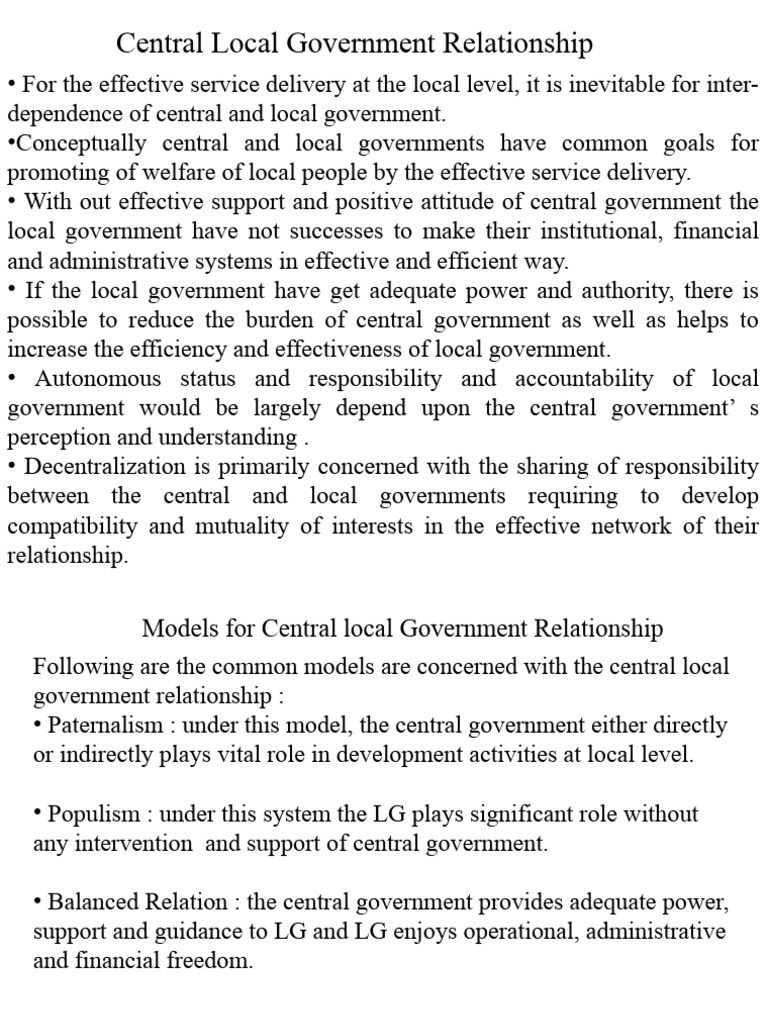 Central local government relationship | Download Free PDF | Taxes ...