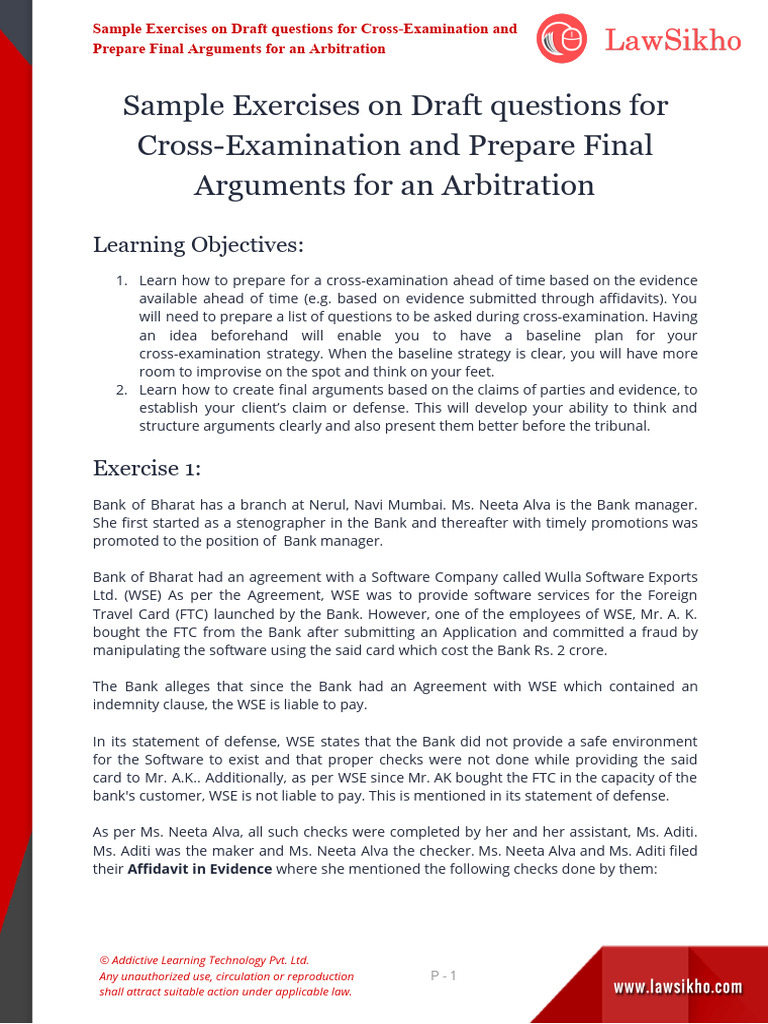 Cross-Examination & Final Arguments Guide | PDF | Banks | Justice