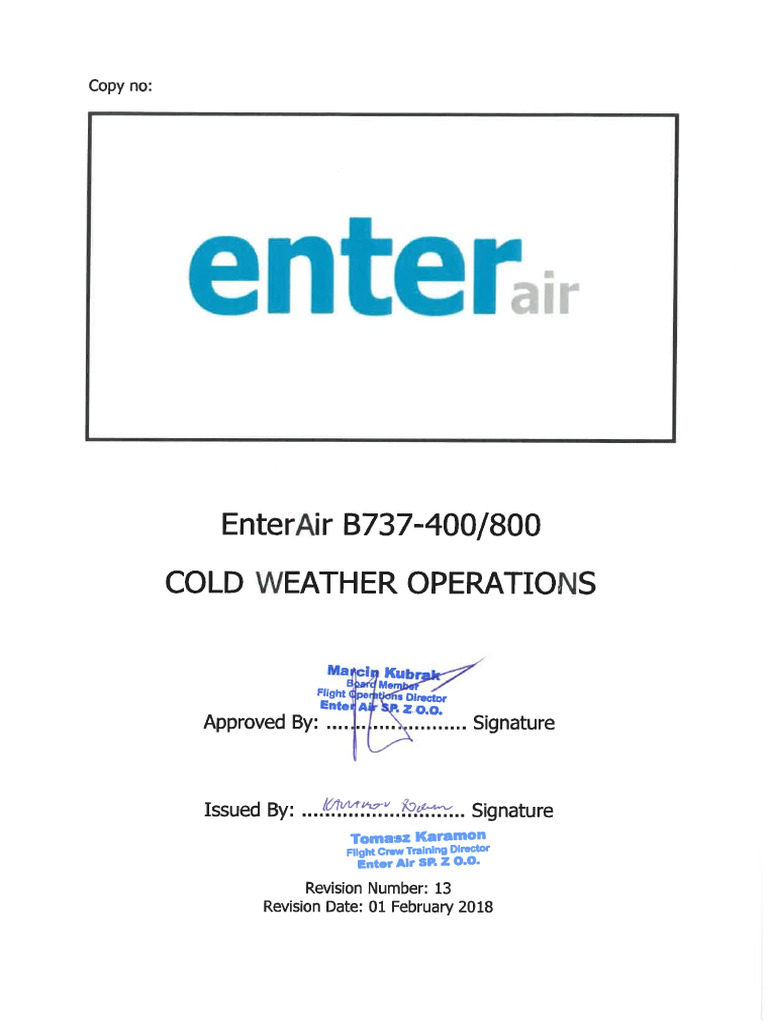 COLD WEATHER OPS636580974795828337 - CWO Rev.13 | PDF | Snow | Ice