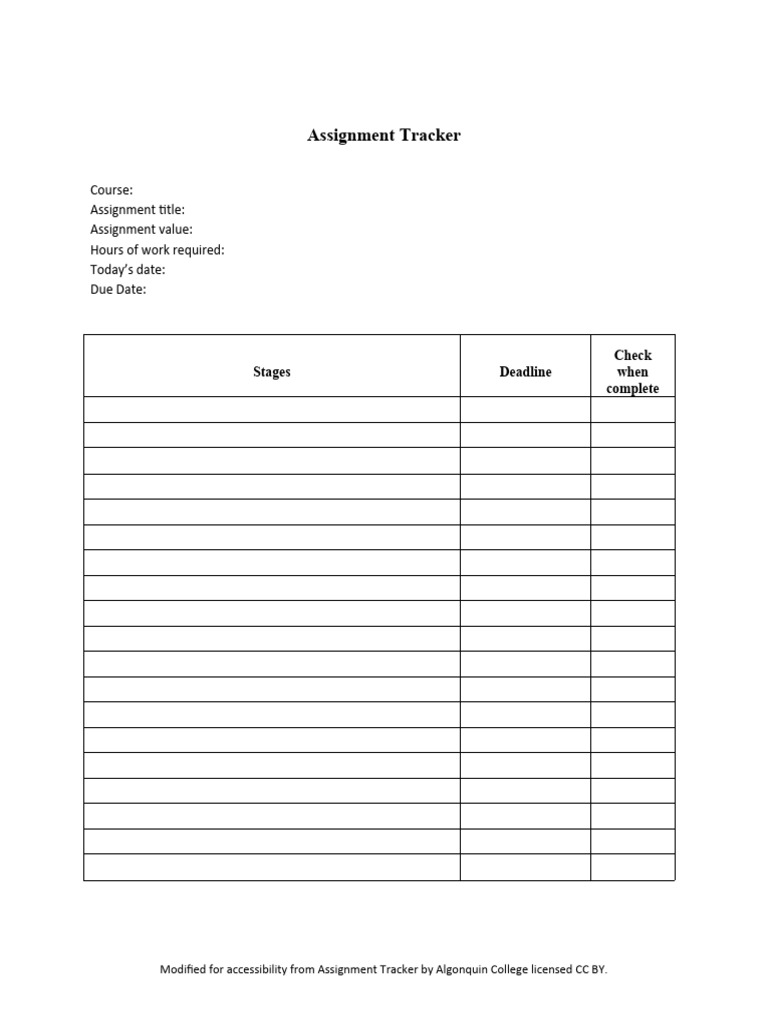 Test and Assignment Tracker | PDF