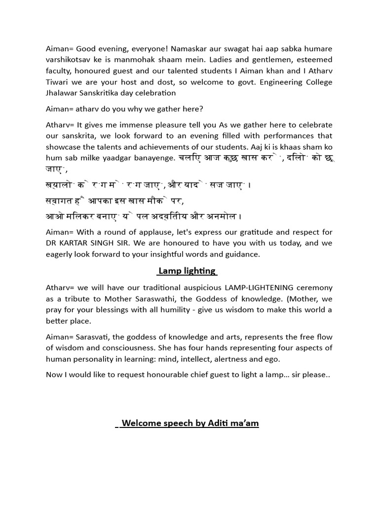 Achoring Script by Aiman and Atharv | PDF | Art