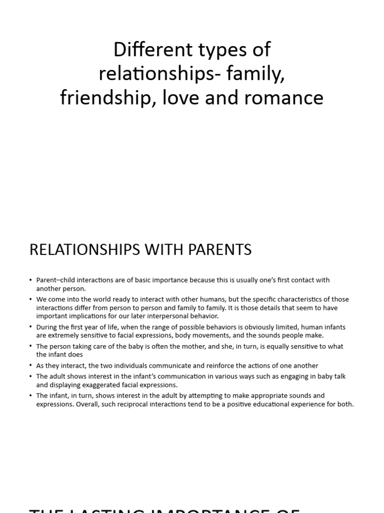 Types of Relationships | PDF | Attachment Theory | Love