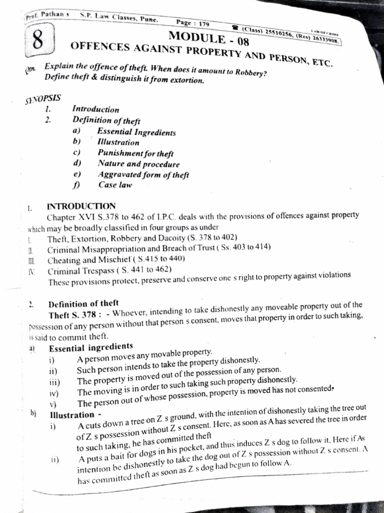 Law of Crime Module 9 | PDF