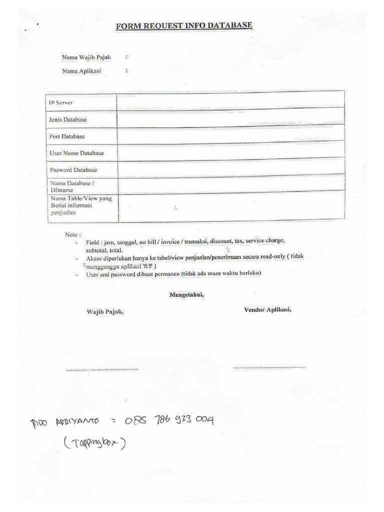 Form Request Info Database | PDF