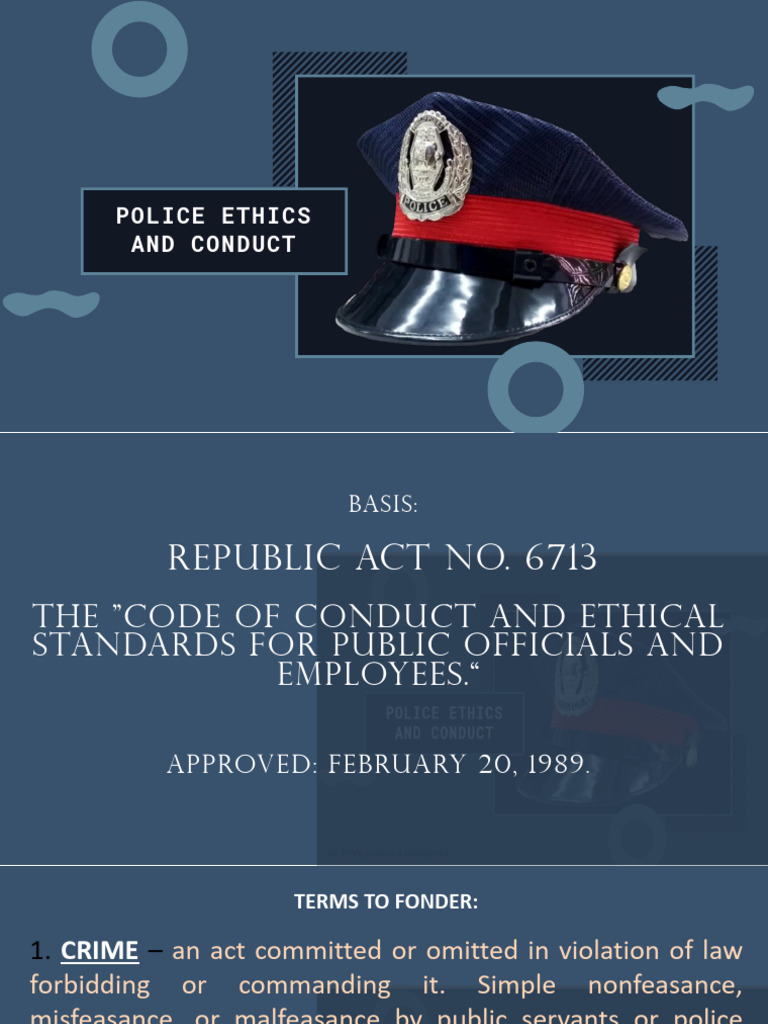 Conduct and Ethical Standards For Public Officials and Employees | PDF ...