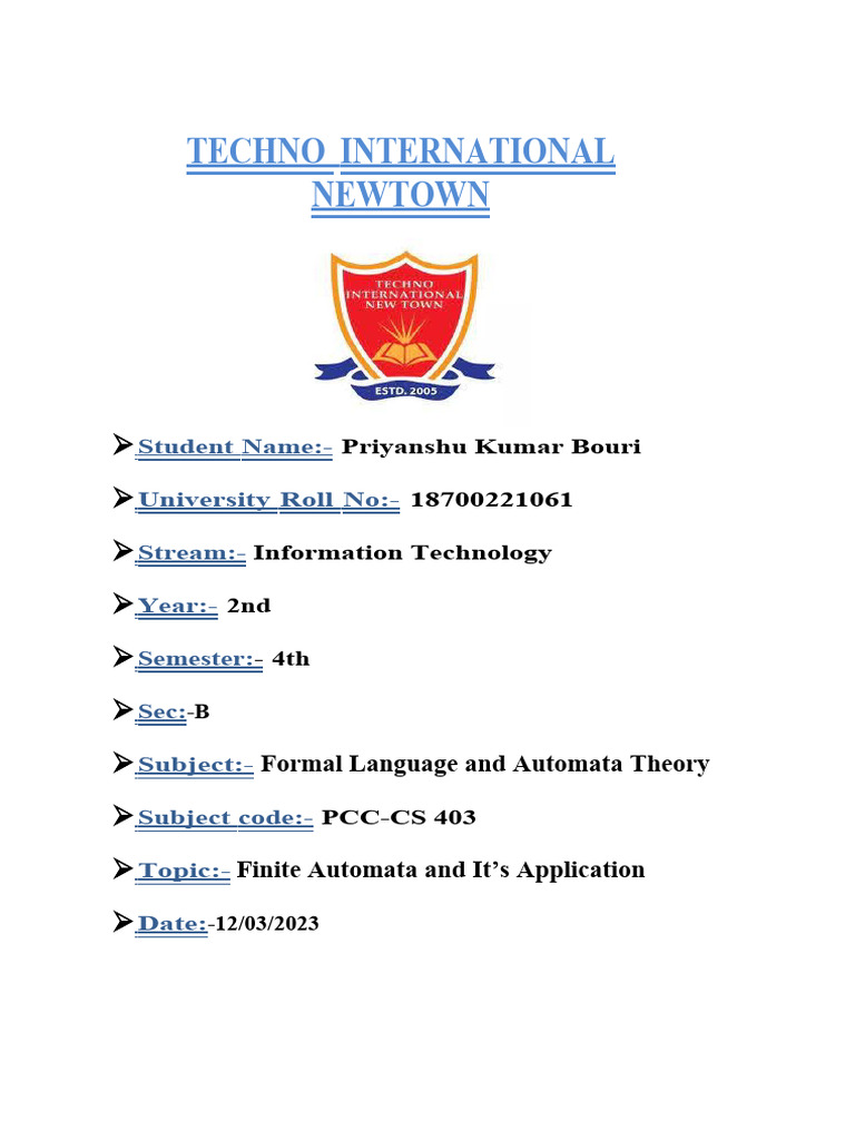 Automata | Download Free PDF | Automata Theory | Computer Science