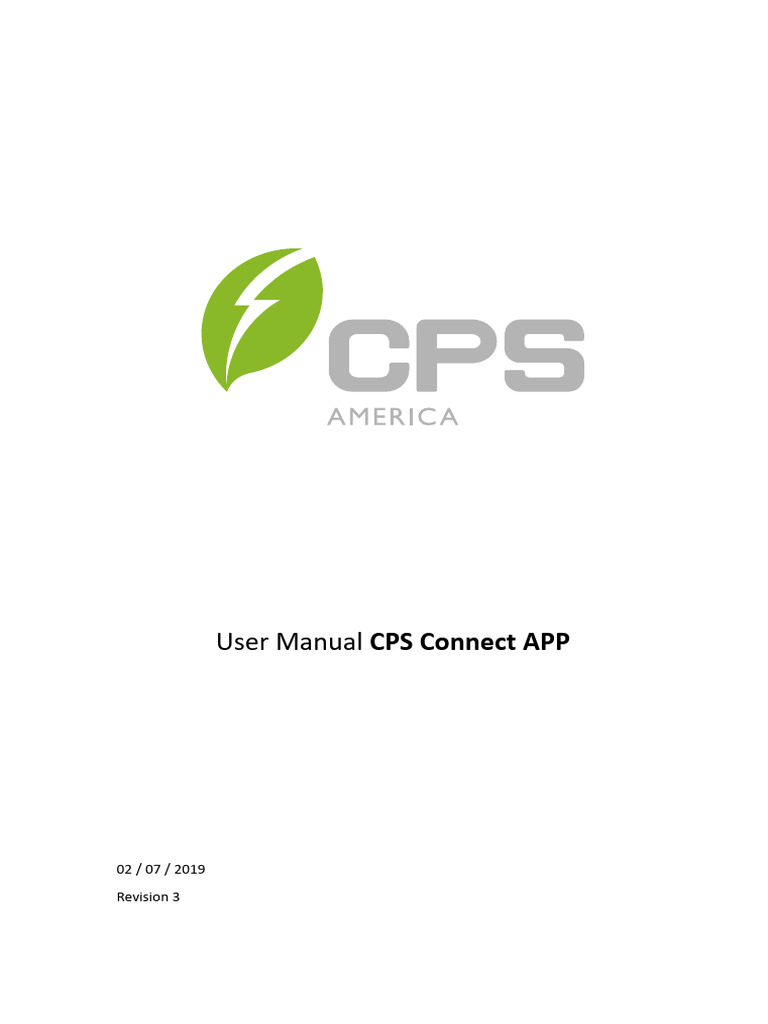 CPS Connect App User Manual | PDF | Wi Fi | Mobile App