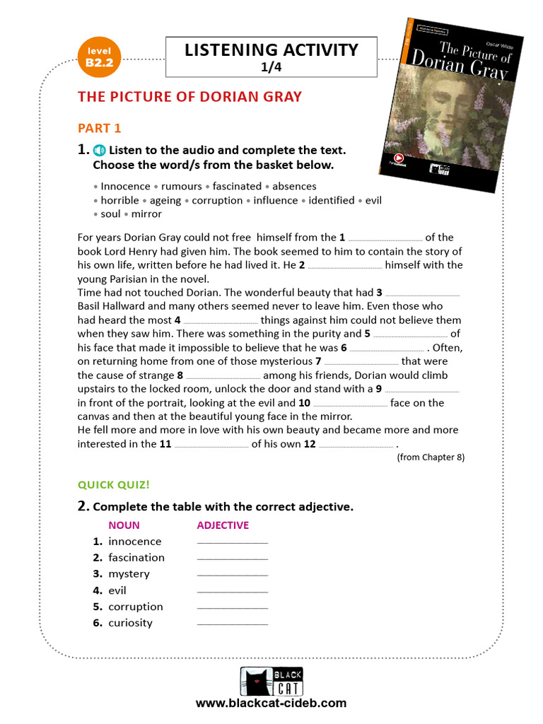 The Picture of Dorian Gray Listening Activity | PDF | The Picture Of ...