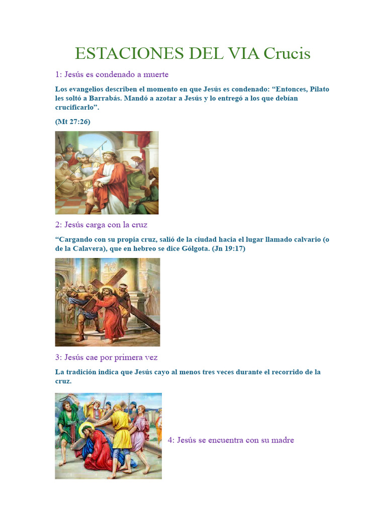 Estaciones Del Via Crucis | PDF | Jesús | Estaciones de la Cruz