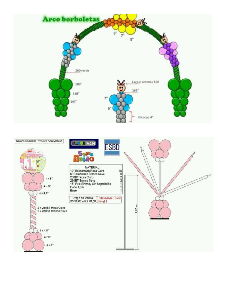 Patrones Decoracion Con Globos - Compress | PDF