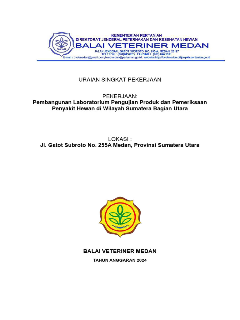 BVet MedanURAIAN SINGKAT PEKERJAAN Konstruksi | PDF