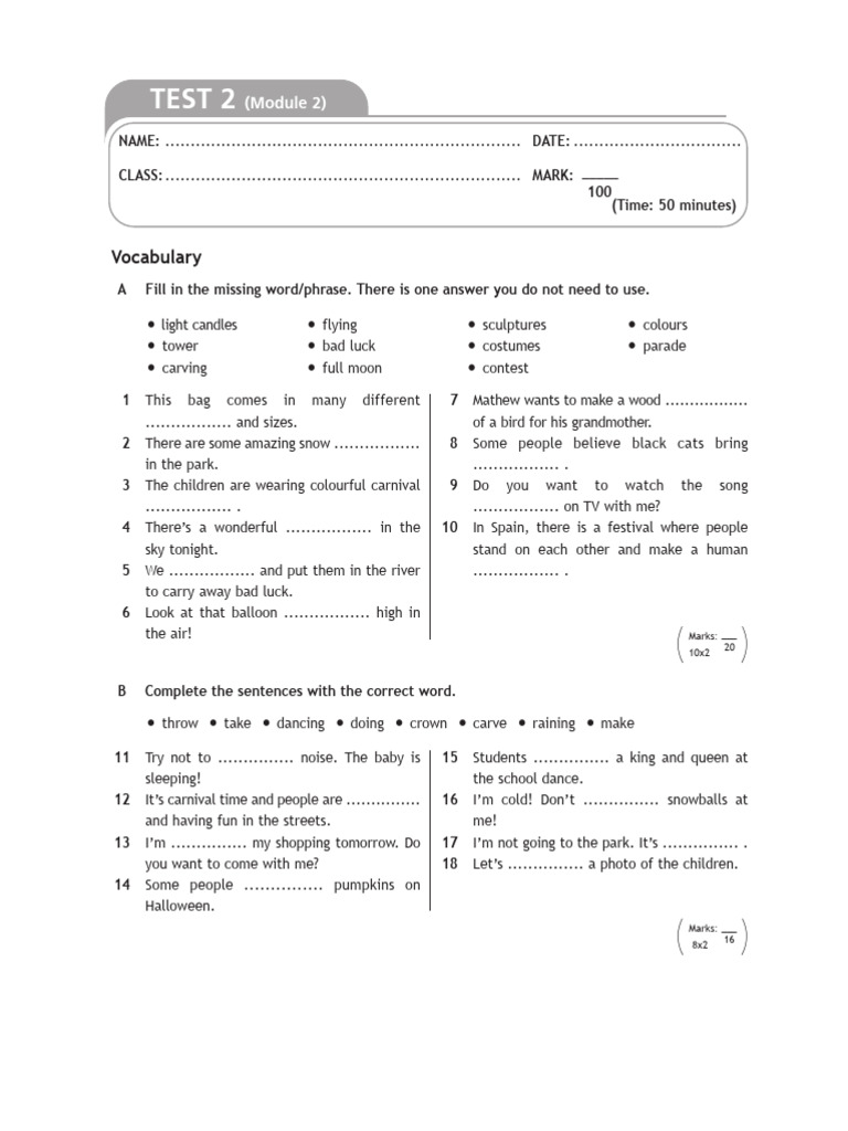 03 Module Test 2 ACTION 2 | PDF | Halloween