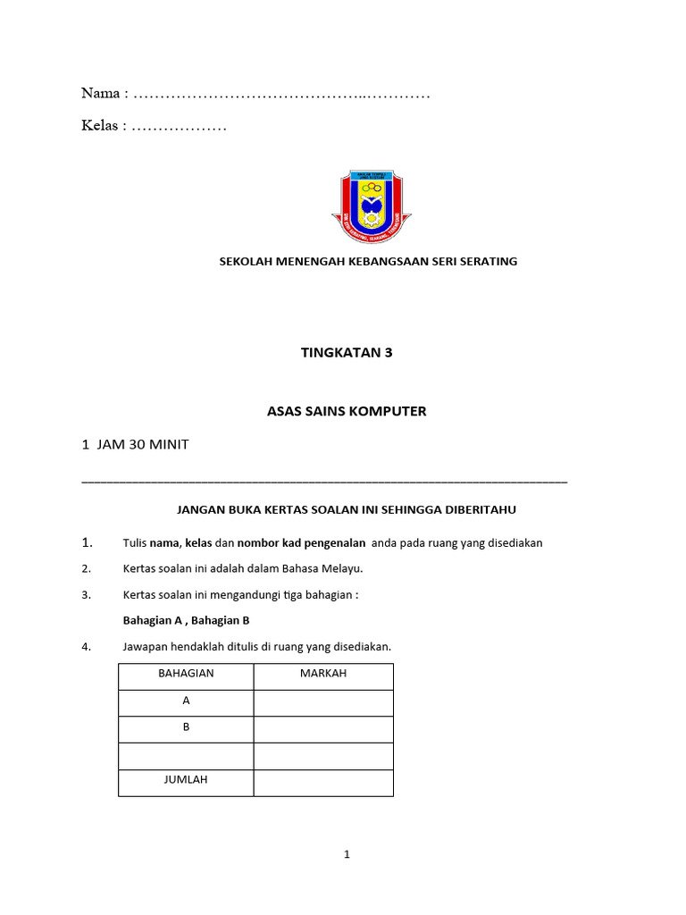 Soalan PPT ASK PT3 2022 | PDF | Metode & Bahan Ajar