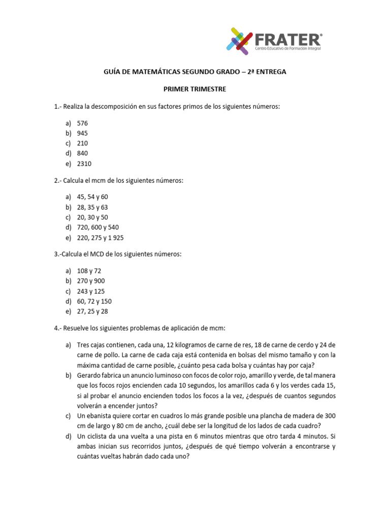 Guía Mate 2do 2daentrega | PDF
