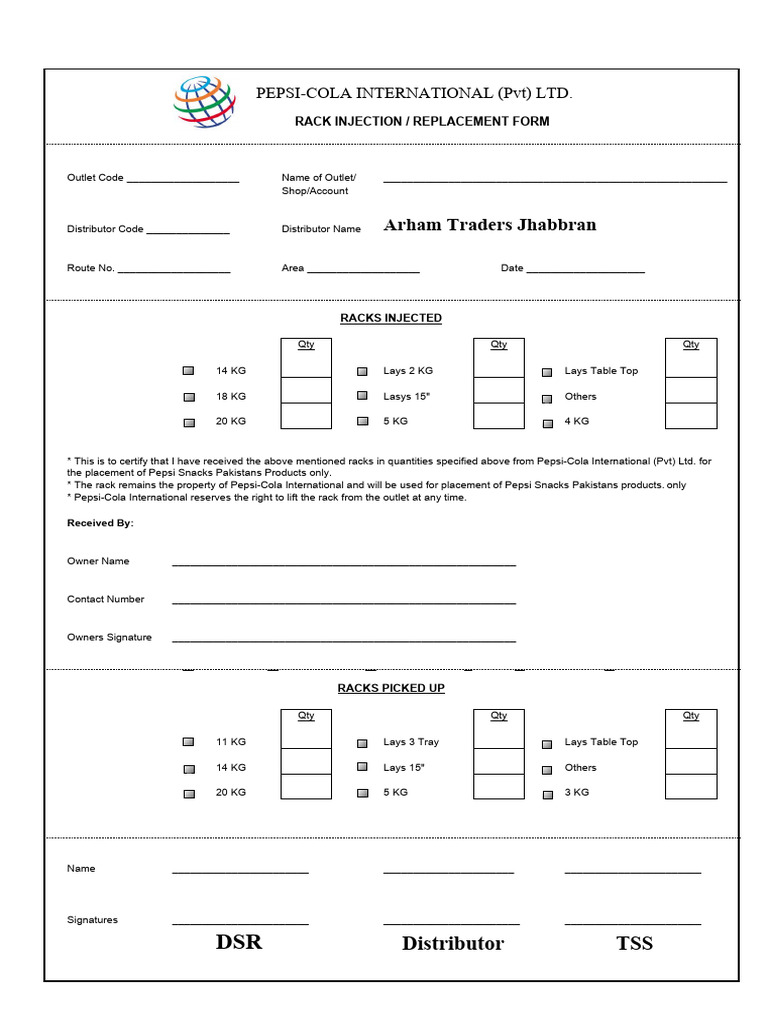 Rack Injection Form Lays Farhan | PDF | Pepsi Co