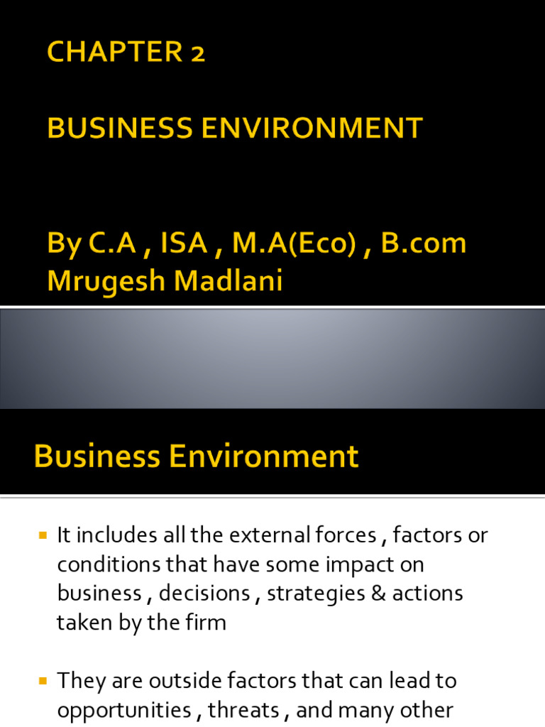 CH - 2 Business-Environment | PDF | Economies | Business